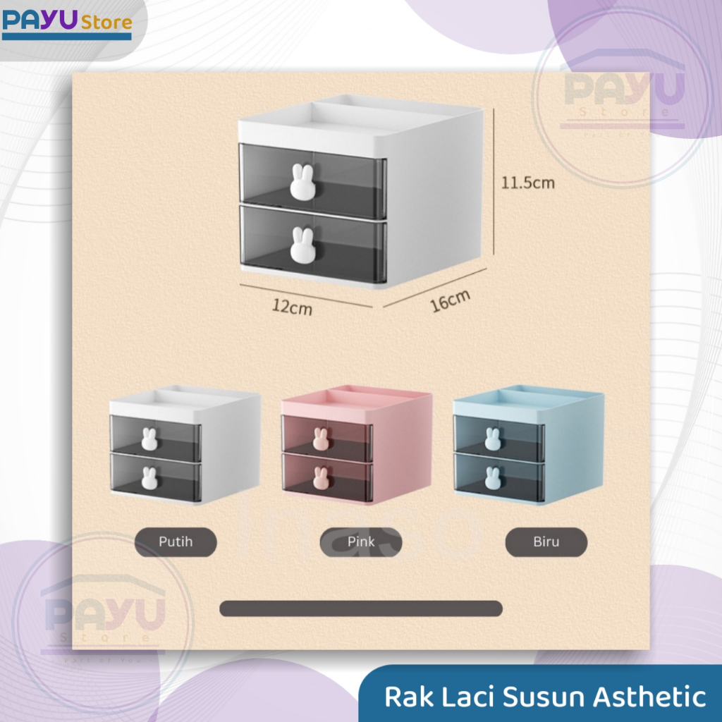 Jual [PY131] Rak Kosmetik Laci Tingkat Laci Susun Aesthetic Lemari Make ...