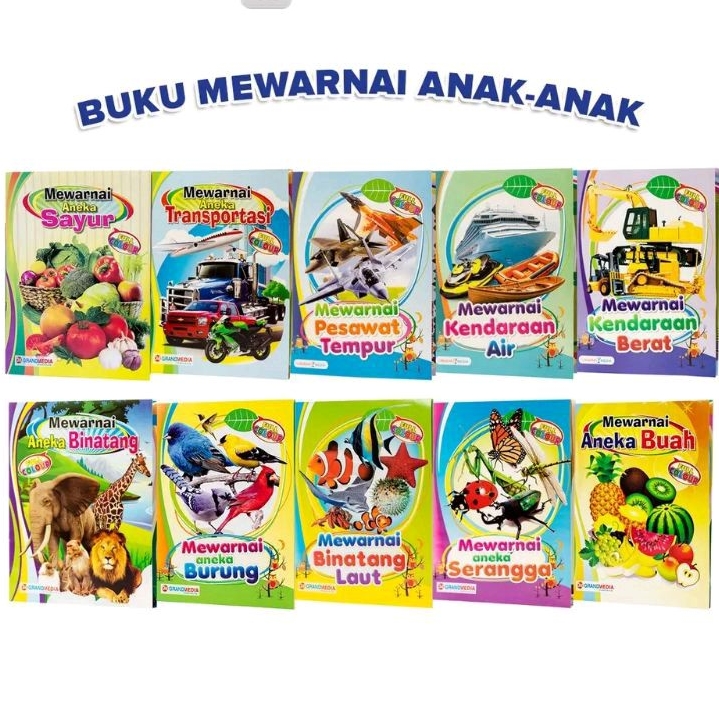 Jual Buku seri mewarnai dan contoh grandmedia 16 halaman untuk anak anak | Shopee Indonesia