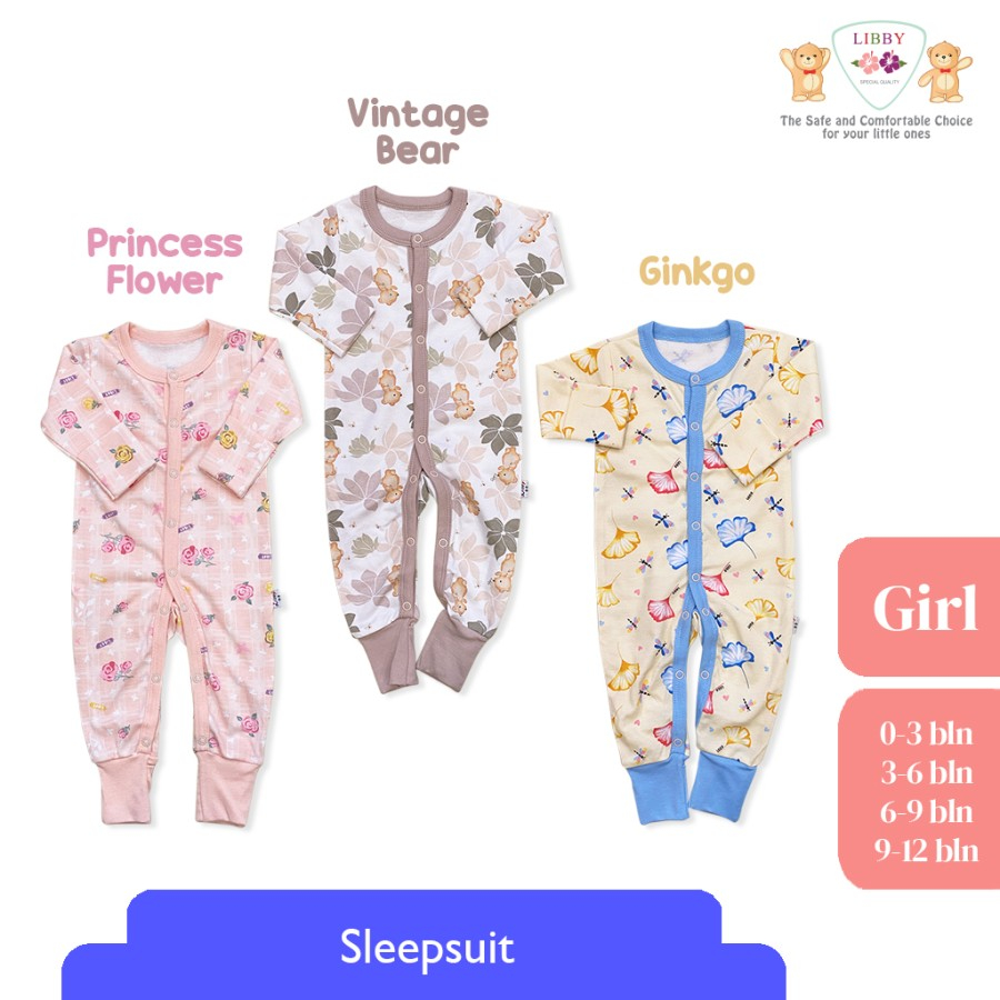 Jual LIBBY PREMIUM SLEEPSUIT (BOY / GIRL ) 0 - 12 BULAN 1 PCS/PACK ...