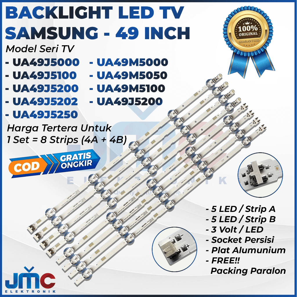 Jual BACKLIGHT TV LED SAMSUNG 49 INC UA49M5000 UA49N5000 UA49J5000 UA49J5250 UA49J5200 UA49M5100 ...