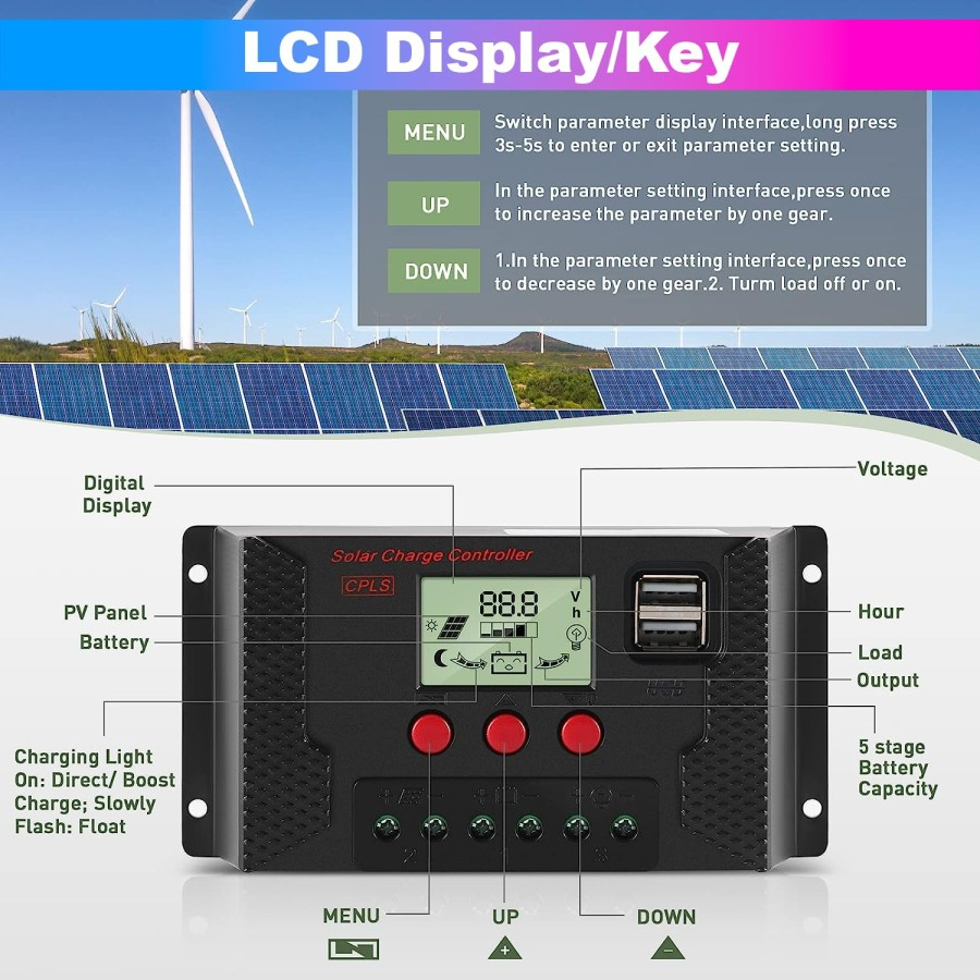 Jual scc 30a pwm controller solar control panel surya 30amper solar ...