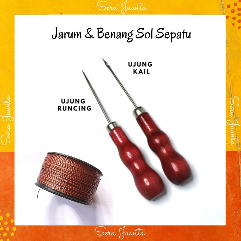 Jual Jarum Sol Sepatu/ Jarum Jara Ujung Kail, Lancip/Runcing & Benang ...