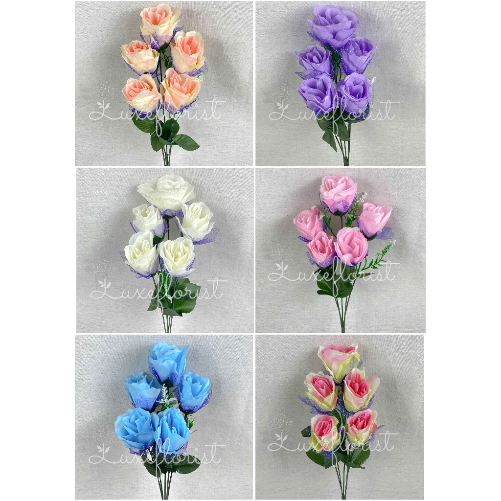 Jual COD 1 PCS BUNGA ROSE TILE MAWAR CABANG 5 ARTIFICIAL - BUNGA HIAS ...