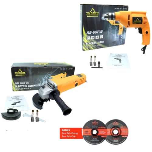 Jual PAKET TUKANG 2 ITEM Mesin Bor 10mm DAN Mesin Gerinda tangan 4' inch Bor 10mm bolak balik ...