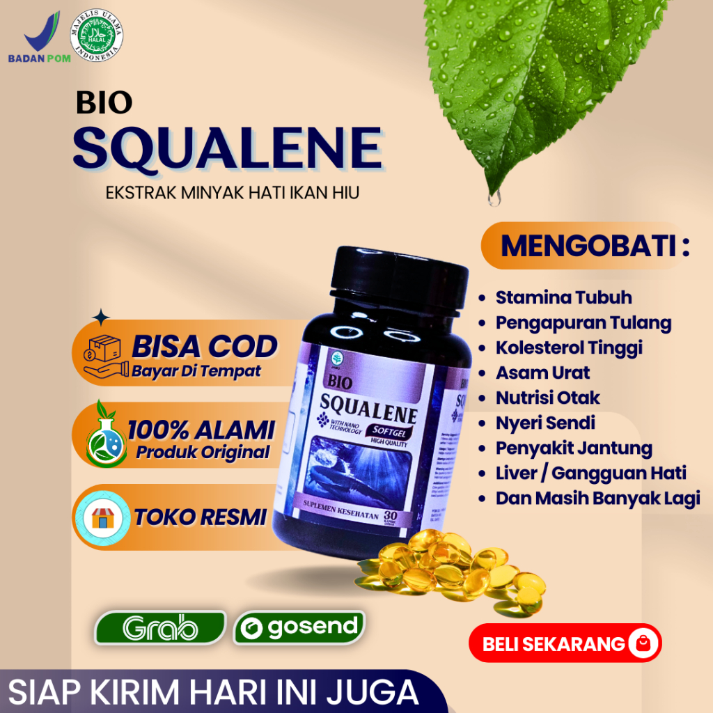 Jual BIO SQUALENE ORIGINAL - SHARK LIVER OIL - Squalene Gold Omega 3 ...