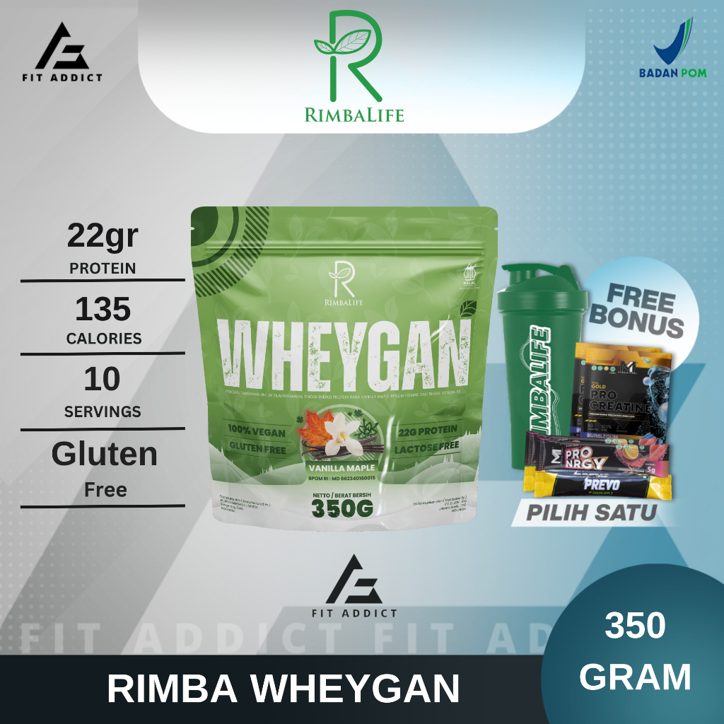 Jual RIMBALIFE WHEYGAN 350 GRAM WHEY GAN PEA PLANT BASED PROTEIN RIMBA ...