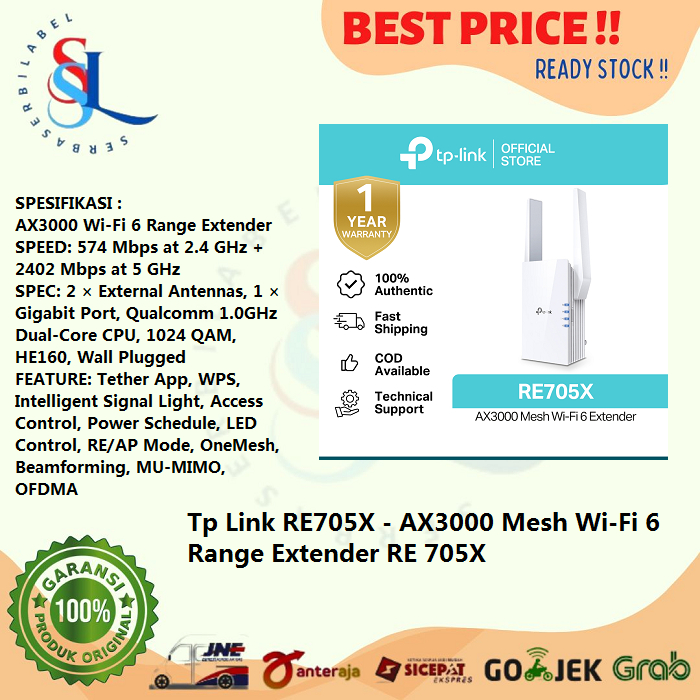 Jual Tp Link RE705X - AX3000 Mesh Wi-Fi 6 Range Extender RE 705X ...