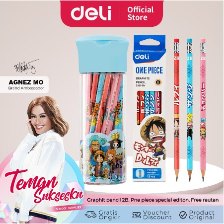 Jual Deli One Piece Graphit Pencil / Pensil Kayu Grafit 2B Lucu Kartun ...