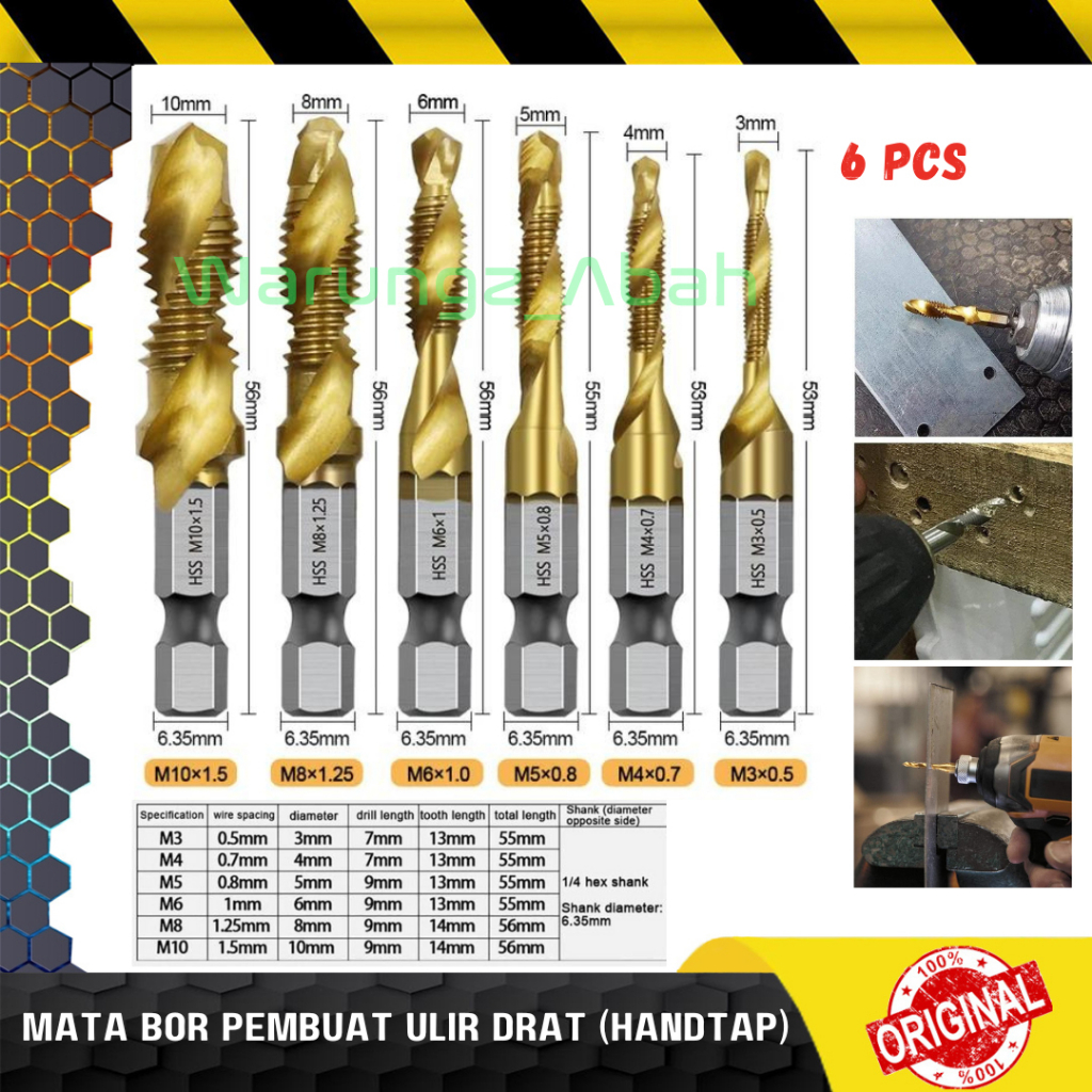 Jual MATA BOR HANDTAP HAND DRILL TAP SENAI SNAI SNEI SCREW HEX TWIST DRILL THREAD METRIC PEMBUAT ...