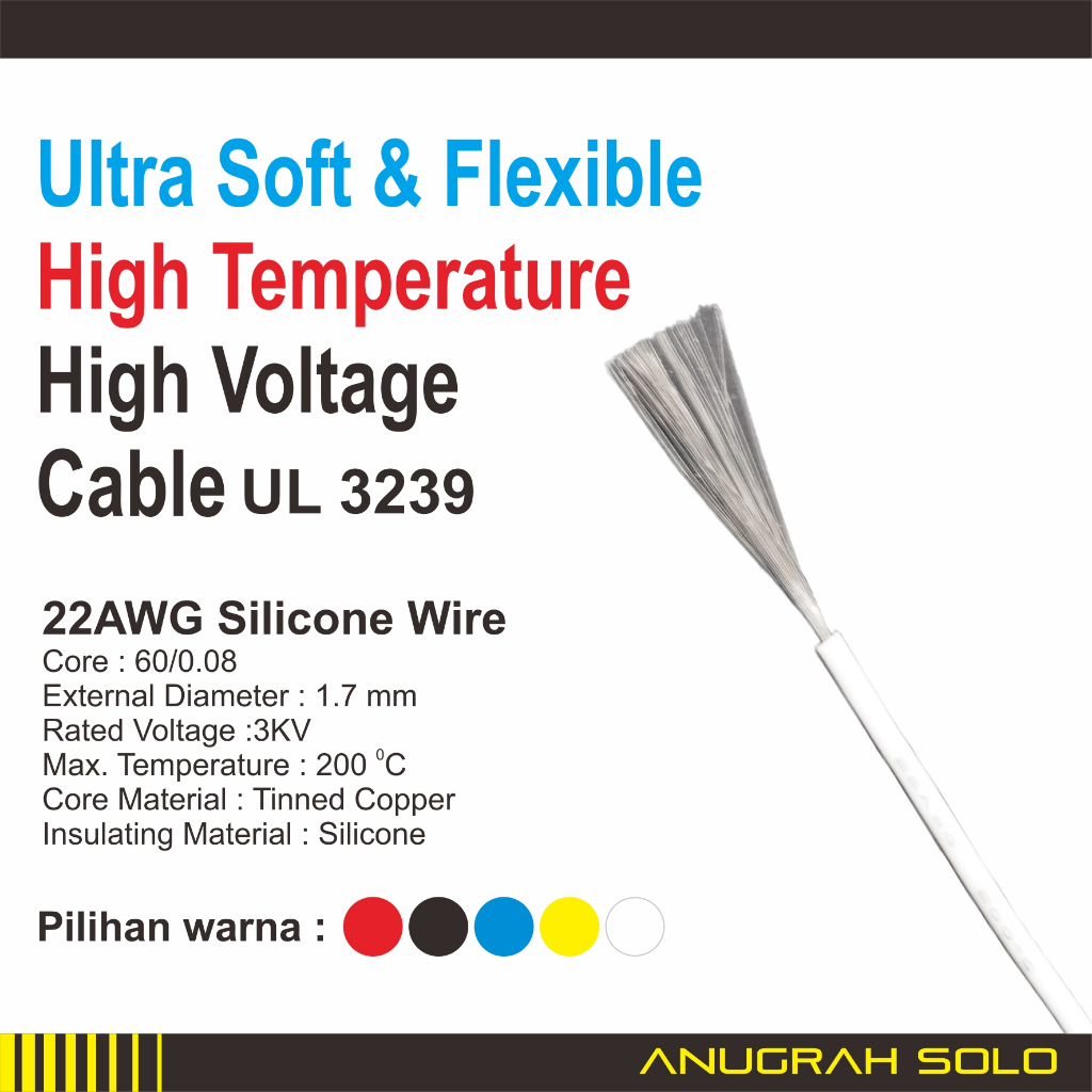 Jual Kabel Serabut Tahan Panas 22AWG Silicone Cable 22 AWG Silicone ...