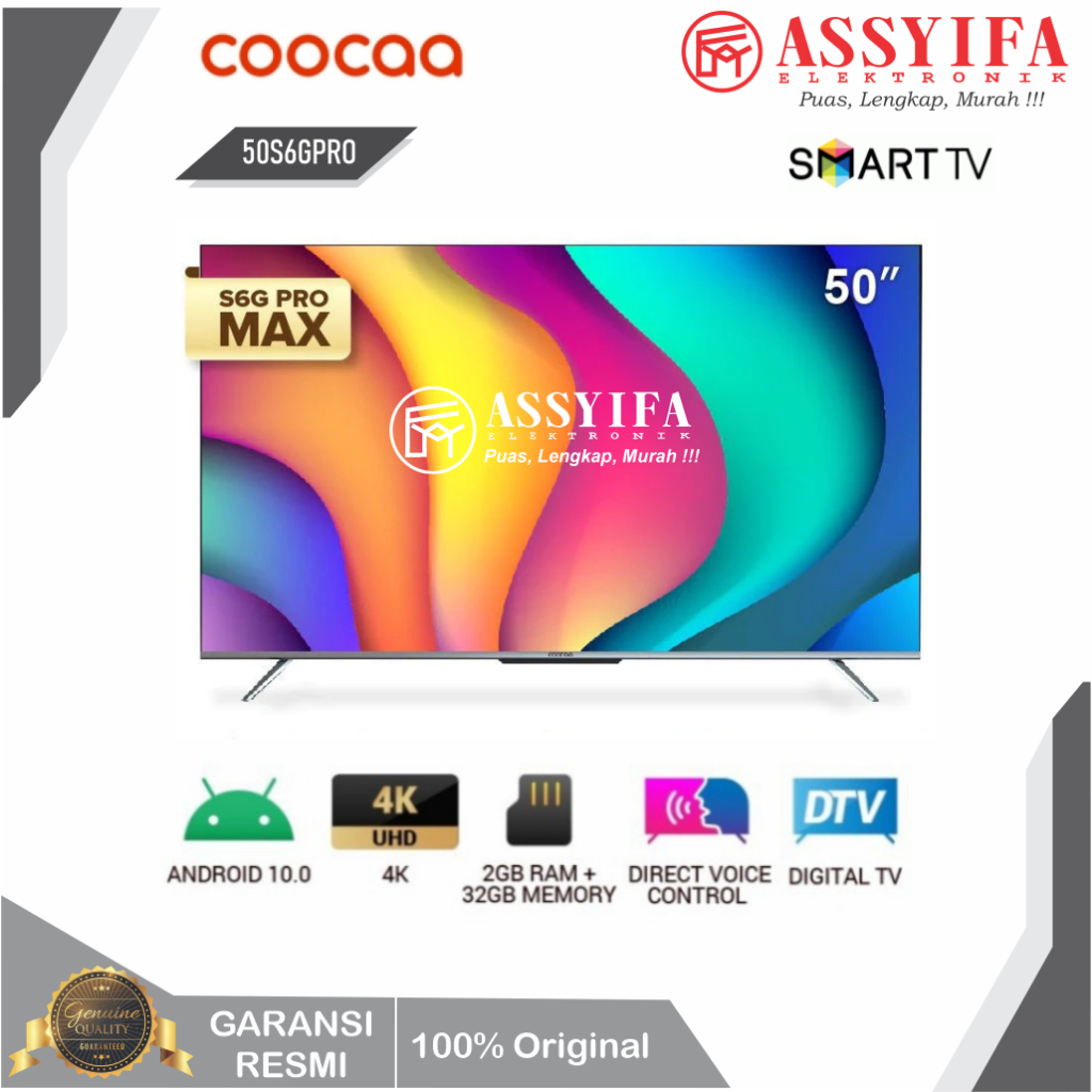 Jual LED COOCAA SMART ANDROID 50 INCH 50S6G PRO MAX | Shopee Indonesia
