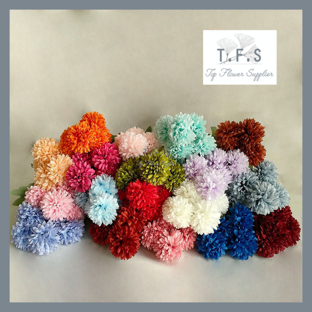 Jual Artificial Flower Pompom Mum Dandelion Premium Bunga Palstik Bunga ...