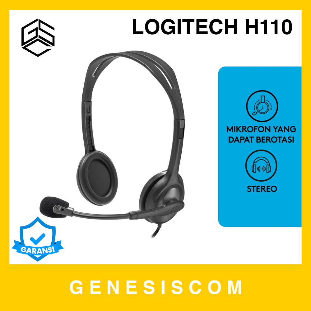 Jual Headphone LOGITECH H110 Headset USB Microphone Mic Mikrofon ...