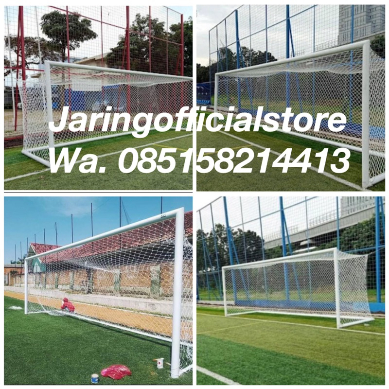Jual 1 set Jaring gawang sepak bola standar internasional lubang ...