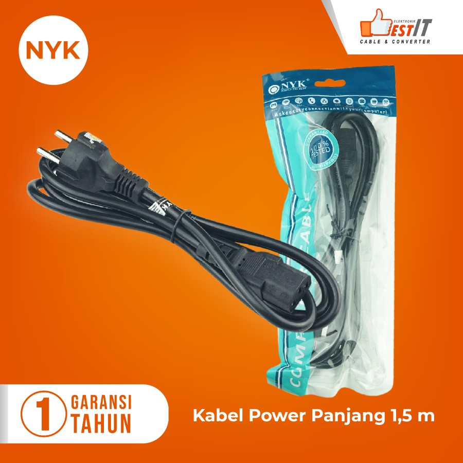 Jual Kabel Power PC Komputer 1.5 Meter NYK /Kabel Power Monitor ...