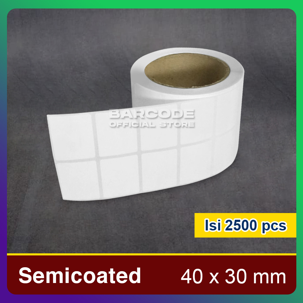 Jual Kertas Stiker Label Printer Barcode 40x30 mm Semicoat Core Besar 2 ...