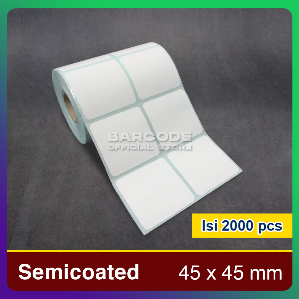 Jual Kertas Stiker Label Printer Barcode 45 x 45mm 2 Line Semicoat 2000 ...