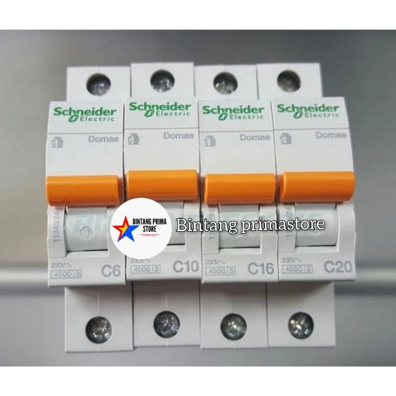 Jual Mcb 6A / 10A / 16A / 20A 1P / 1 phase Domae Schneider | Shopee Indonesia