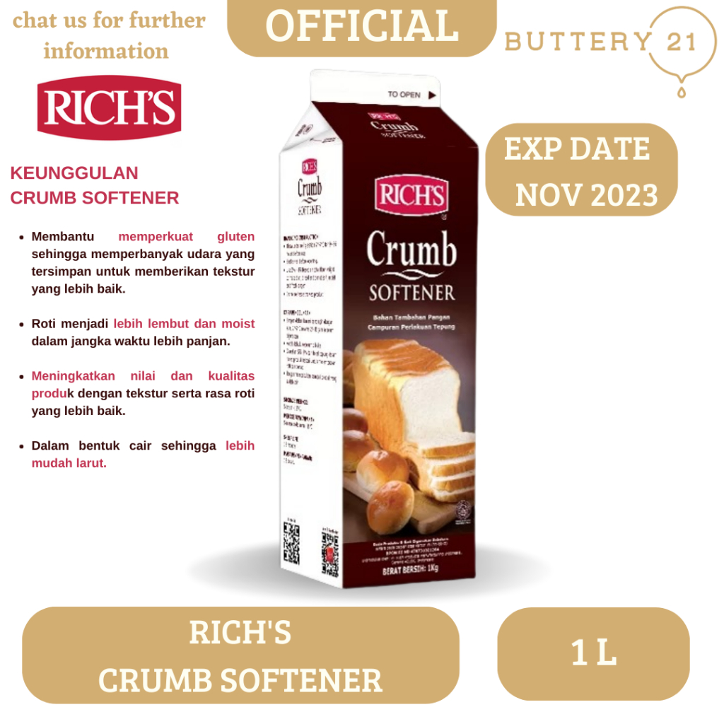 Jual RICH'S CRUMB SOFTENER 1 KG / CREAM PELEMBUT ROTI | Shopee Indonesia