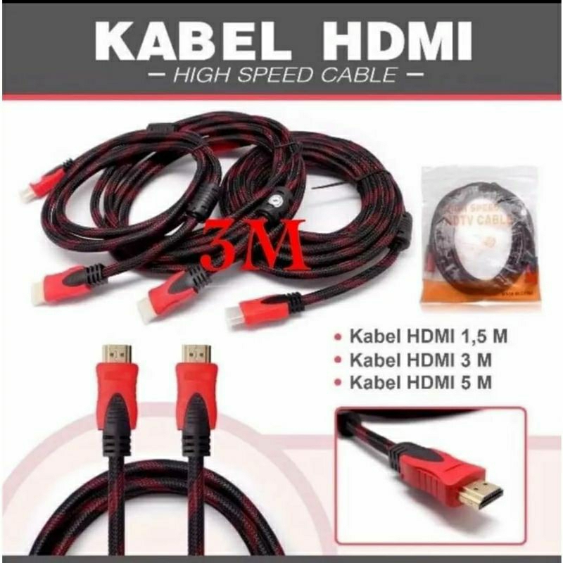 Jual FLZ Kabel Data HDMI TO HMDI 1.5M/3M Cable Serat Jaring Male To ...