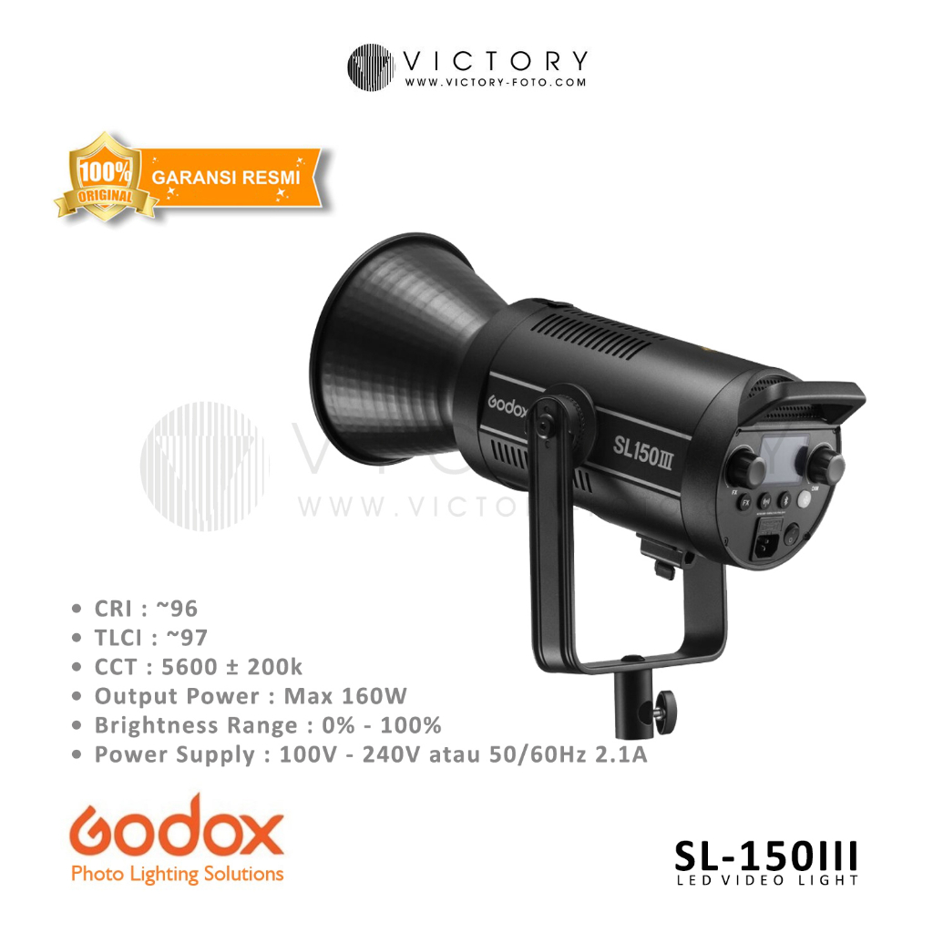 Jual Godox LED SL-150 III , Lampu LED Godox 150 Watt Video Light ...