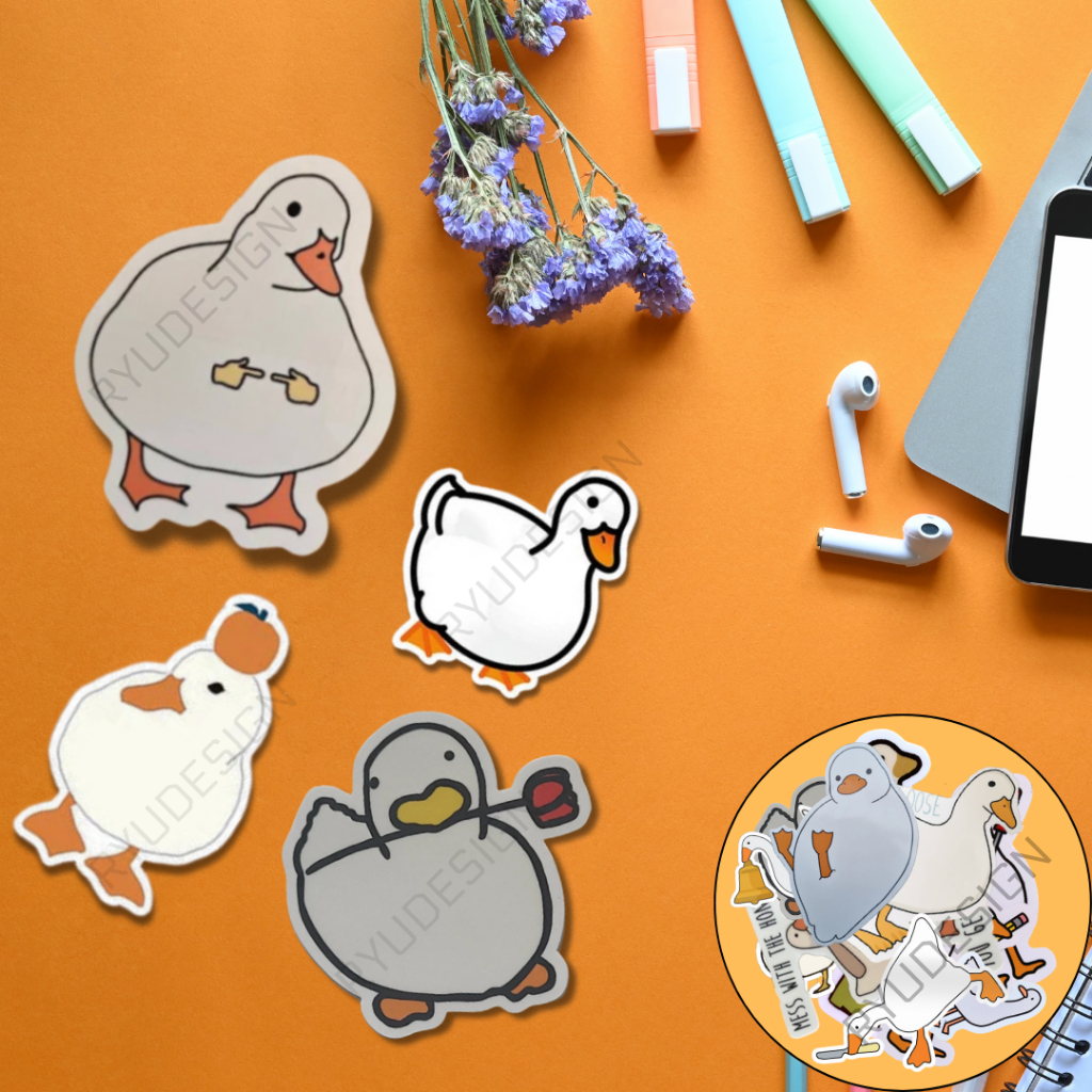 Jual Stiker Gambar Hewan Bebek Angsa Meme Gendut Imut Lucu Whatsapp ...