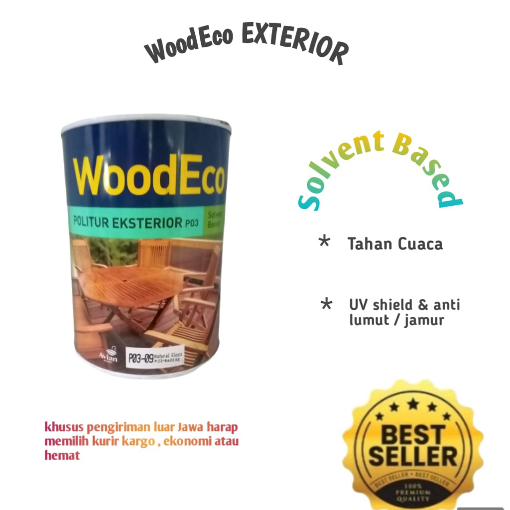 Jual LENKOTE Politur WoodStain Woodeco Exterior Vernis Kayu Wood Stain ...