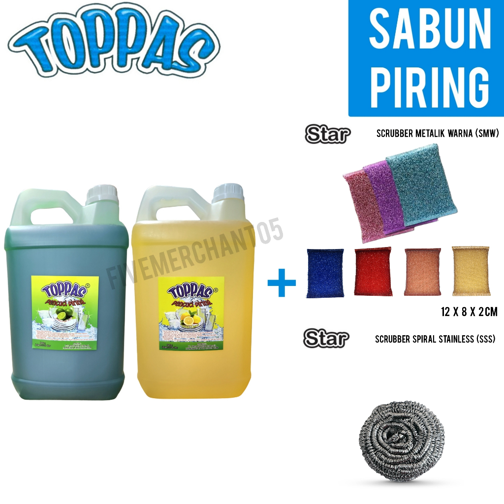 Jual Sabun Cuci Piring Toppas JERIGEN 5 L Jeruk Nipis Lemon Dishwashing ...