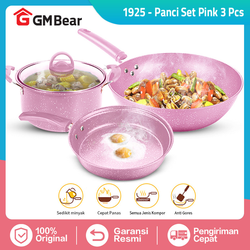 Jual GM Bear Panci Wajan Set isi 3pcs 1925 - Arria Panci Penggorengan Set | Shopee Indonesia