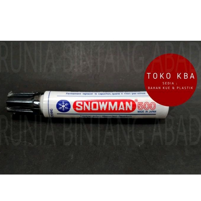 Jual Spidol Permanent Jumbo Marker Snowman 500 Hitam | Shopee Indonesia