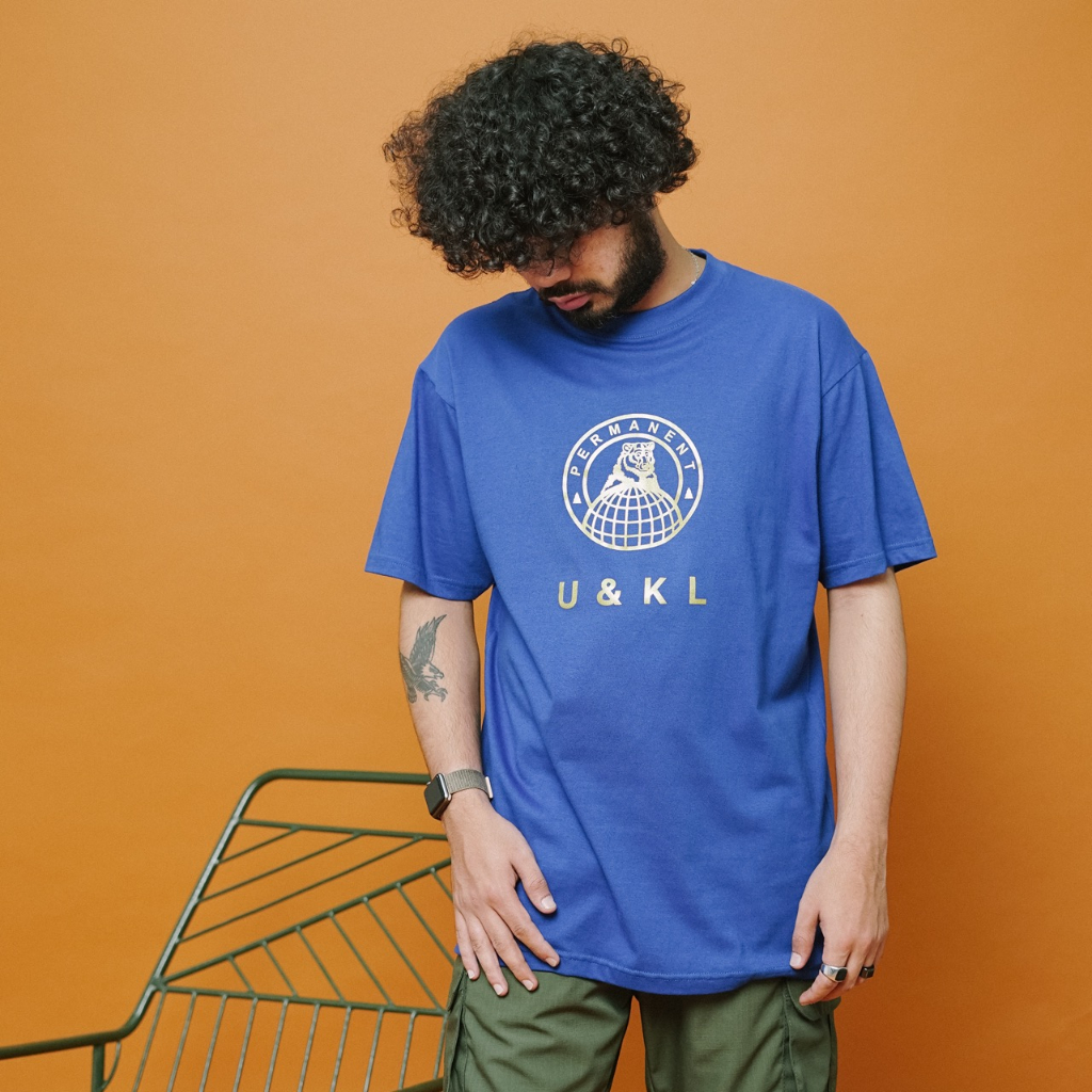 Jual UNKL347 T-Shirt Blue Bahan Combed Motif Simpel GELL | Shopee Indonesia