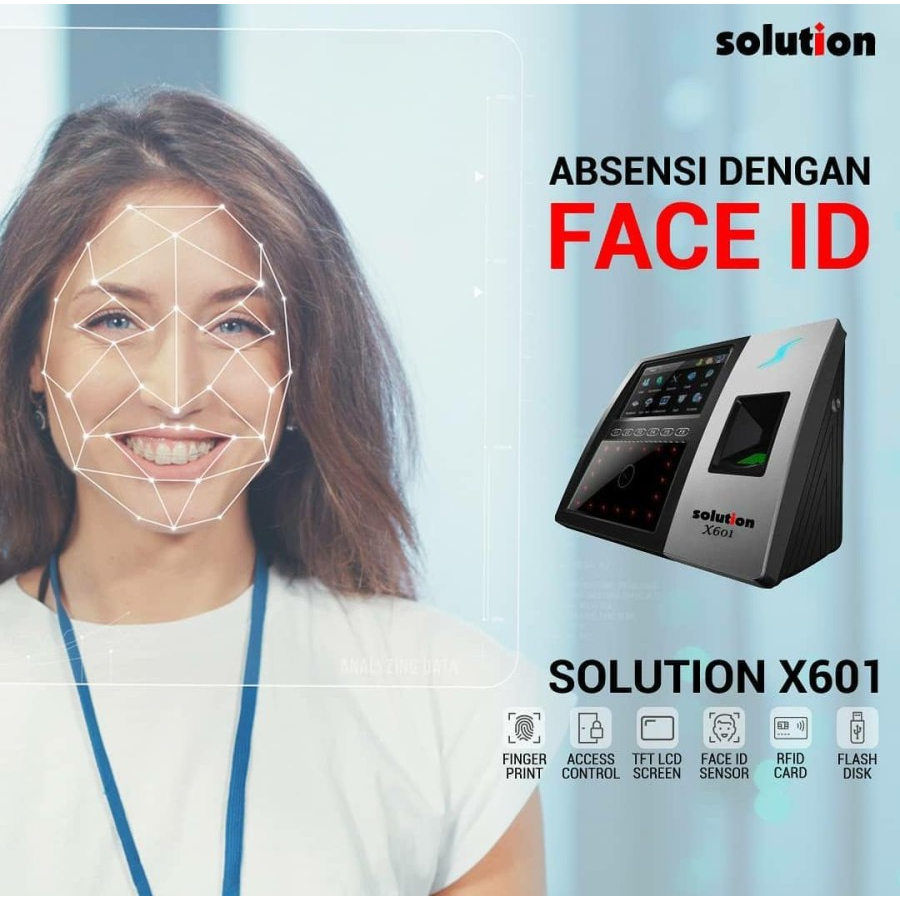 Jual Mesin Absensi Solution X601 absen wajah sidik jari fingerprint ...
