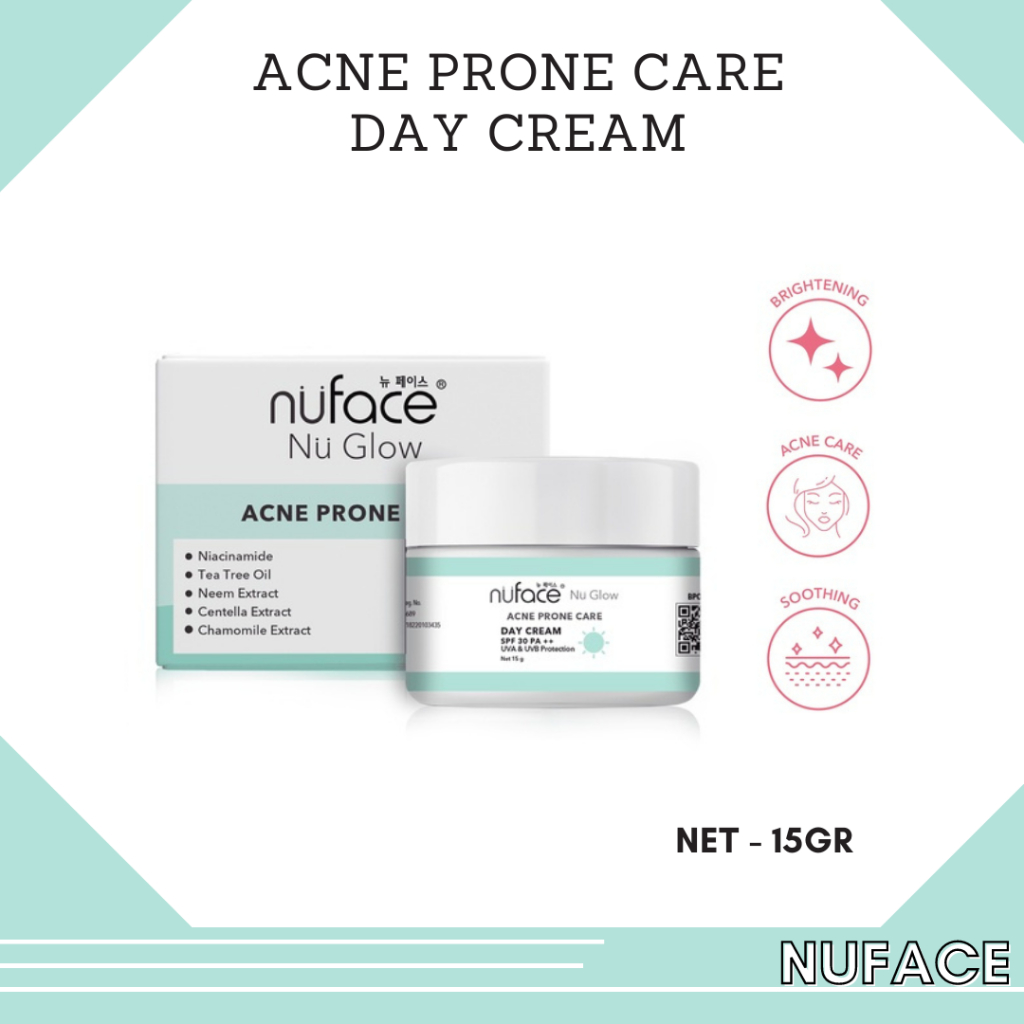 Jual Nuface Nu Glow Acne Prone Care Day Cream SPF 30 PA+++ 15g ...