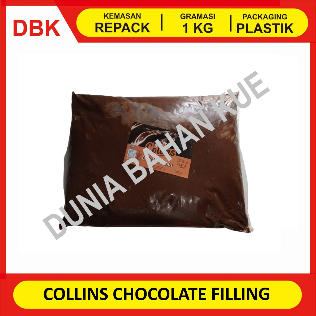 Jual COLLINS CHOCOLATE FILLING REPACK 1 KG / COLINS COKELAT PASTA ...