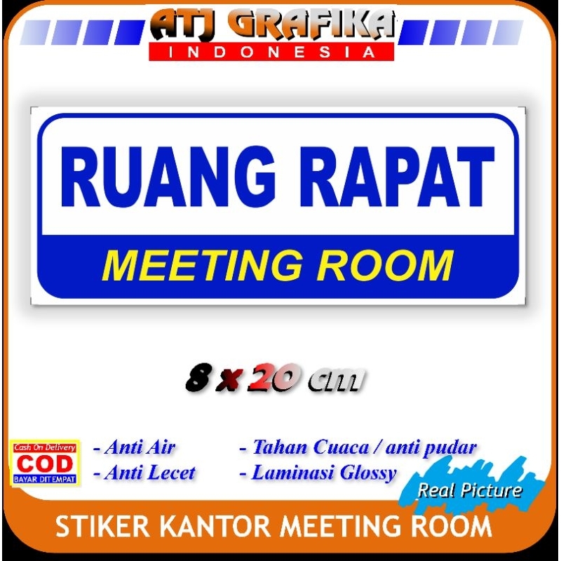 Jual Stiker Ruang Rapat kantor perusahaan sticker meeting room pintu ...