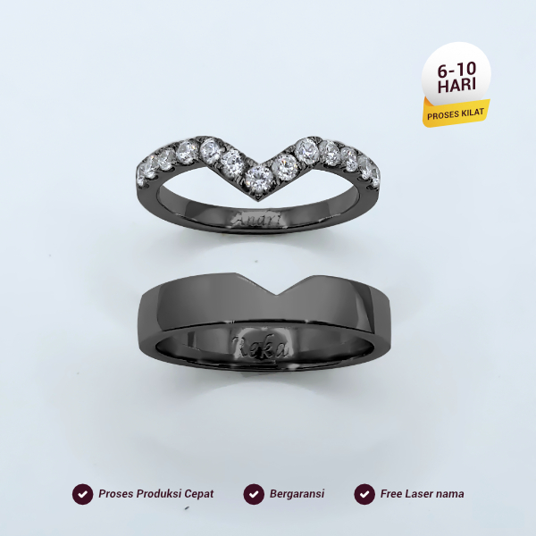 Jual Cincin Lamaran Couple Material Perak 925 Asli Desain Mewah Free ...