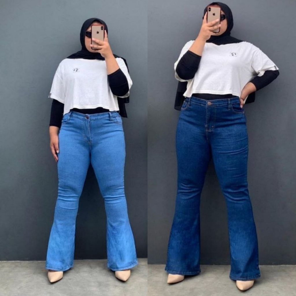 Jual Celana Cutbray Wanita Highwaist Big Size | Shopee Indonesia