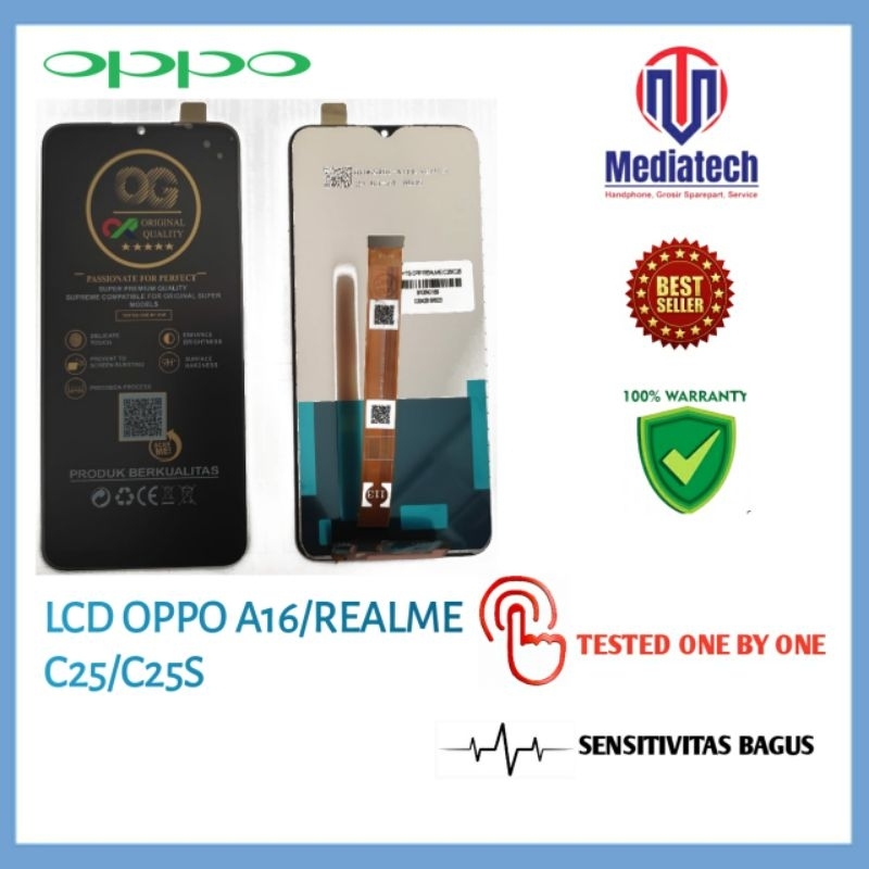 Jual LCD OPPO A16/REALME C25/C25S BLACK OG SUPER | Shopee Indonesia