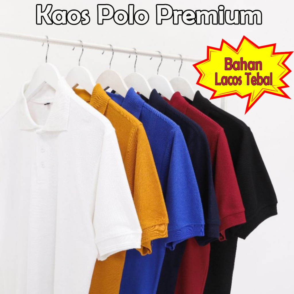 Jual Kaos Polo Premium Bahan Tebal / Kaos Polo Kerah / Kaos Kerah Polo ...