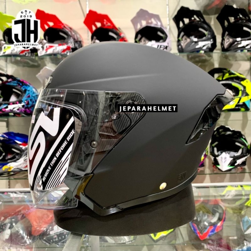 Jual Helm Half Face RSV New Windtail Solid Polos Matt Black Hitam Doff ...