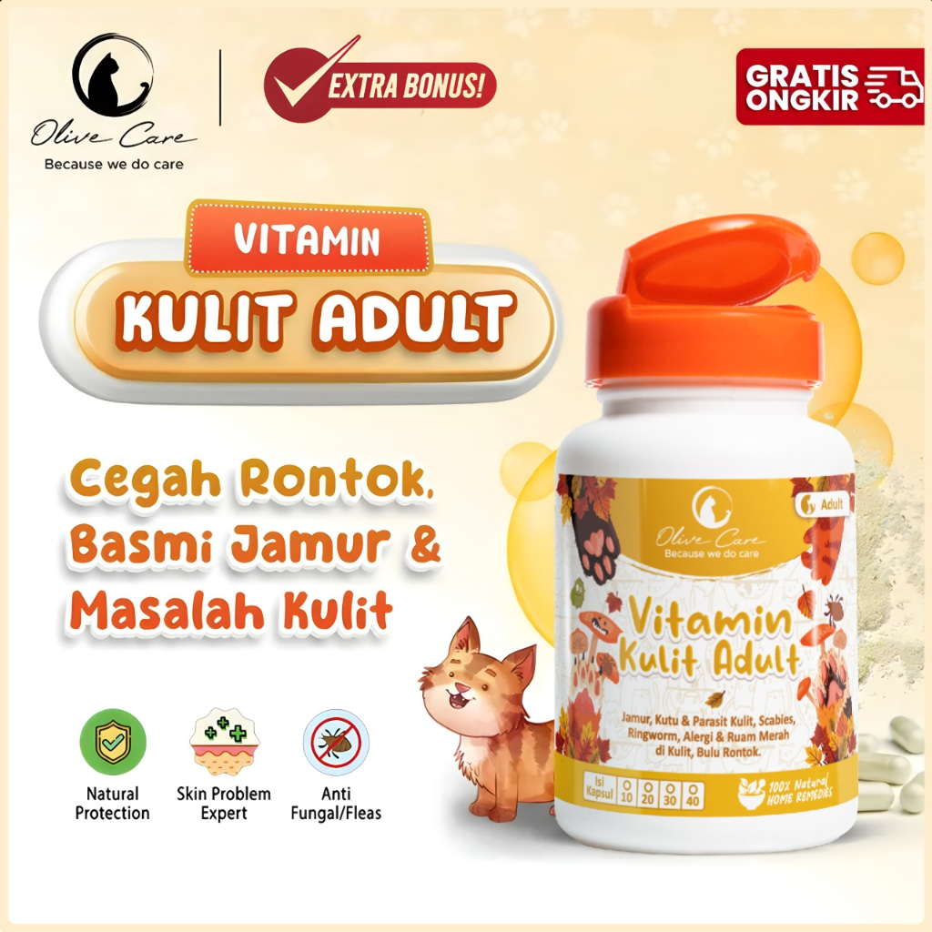 Jual Olive Care Obat Vitamin Kulit Kucing Atasi Scabies Jamur Ruam ...