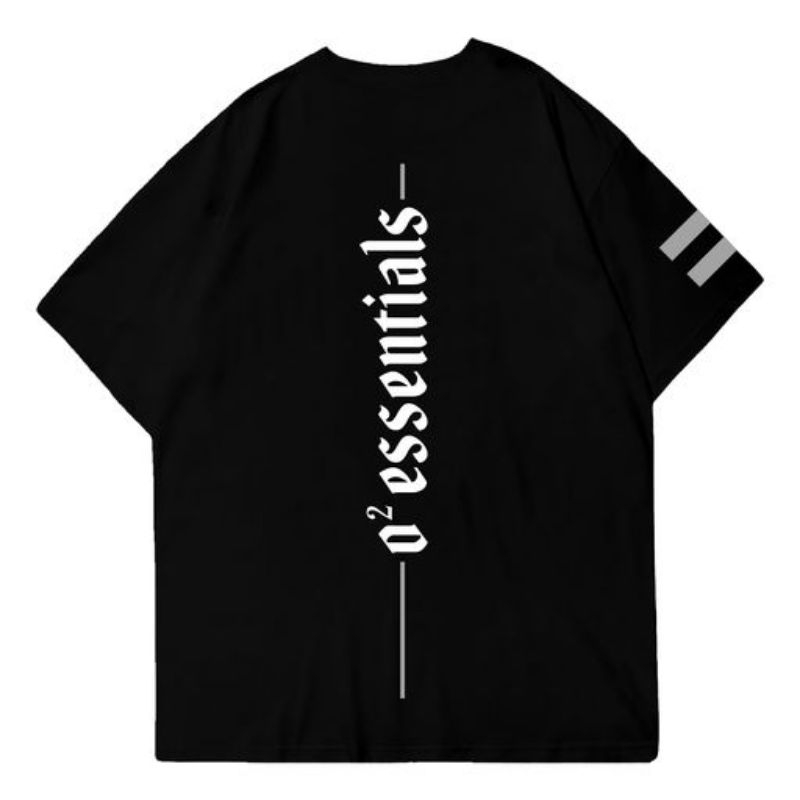 Jual O2 Essentials Kaos Oversize Hitam Premium Pria dan Wanita ...