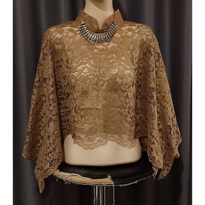 Jual Cape brokat paris cuantik outer perempuan bahan full brukat ...