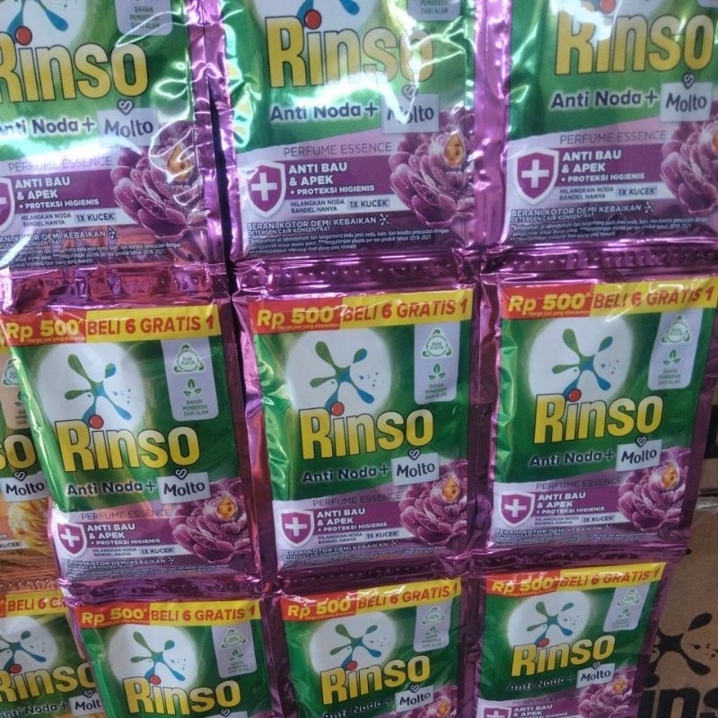 Jual Rinso Molto Cair Renceng 500 isi 6 sachet + 1 bonus | Shopee Indonesia