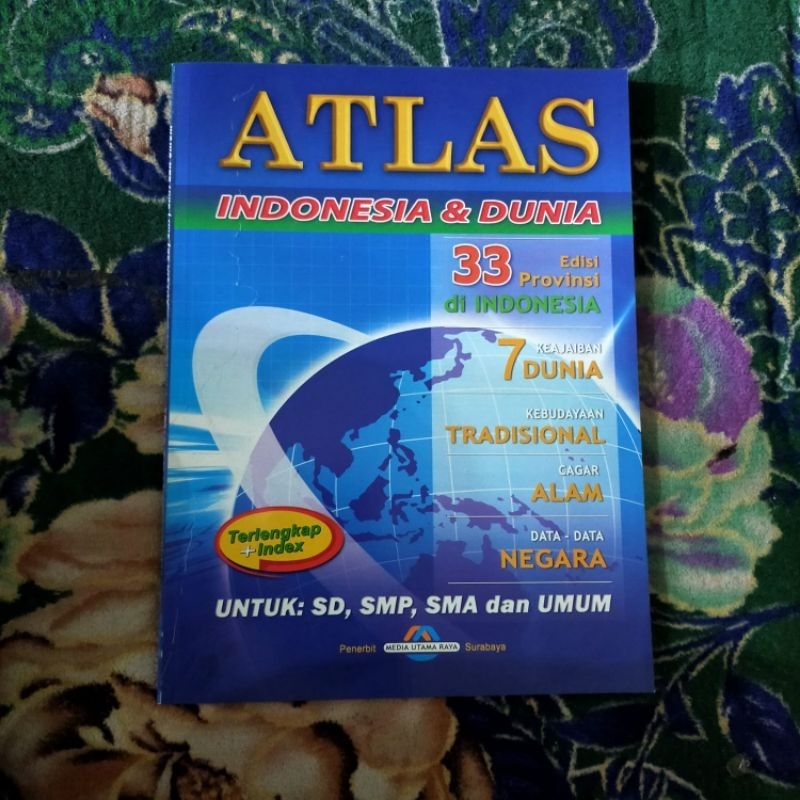 Jual ORIGINAL BUKU PETA ATLAS INDONESIA DAN DUNIA 33 PROVINSI UNTUK SD ...