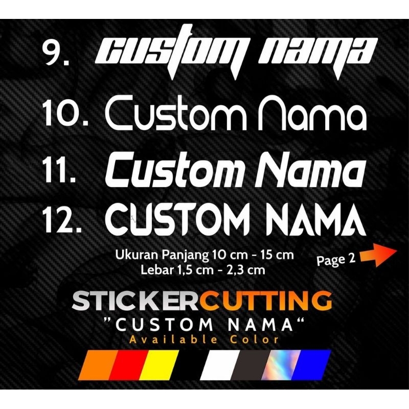 Jual STICKER STICKER CUTTING CUSTOM NAMA REQUEST NAMA TANPA MINIMAL ...