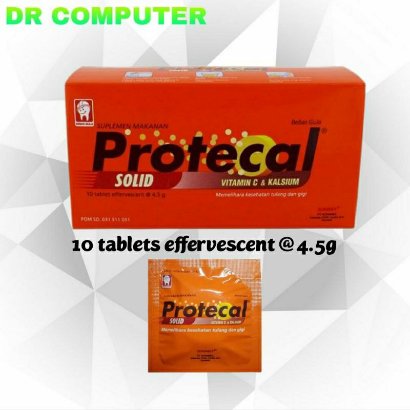 Jual protecal solid vitamin c dan kalsium 10 tablet Effervescent ...