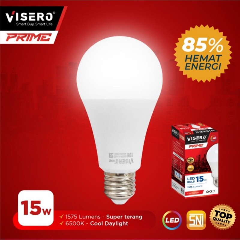 Jual LAMPU BULB LED VISERO PRIME 15W SNI | Shopee Indonesia