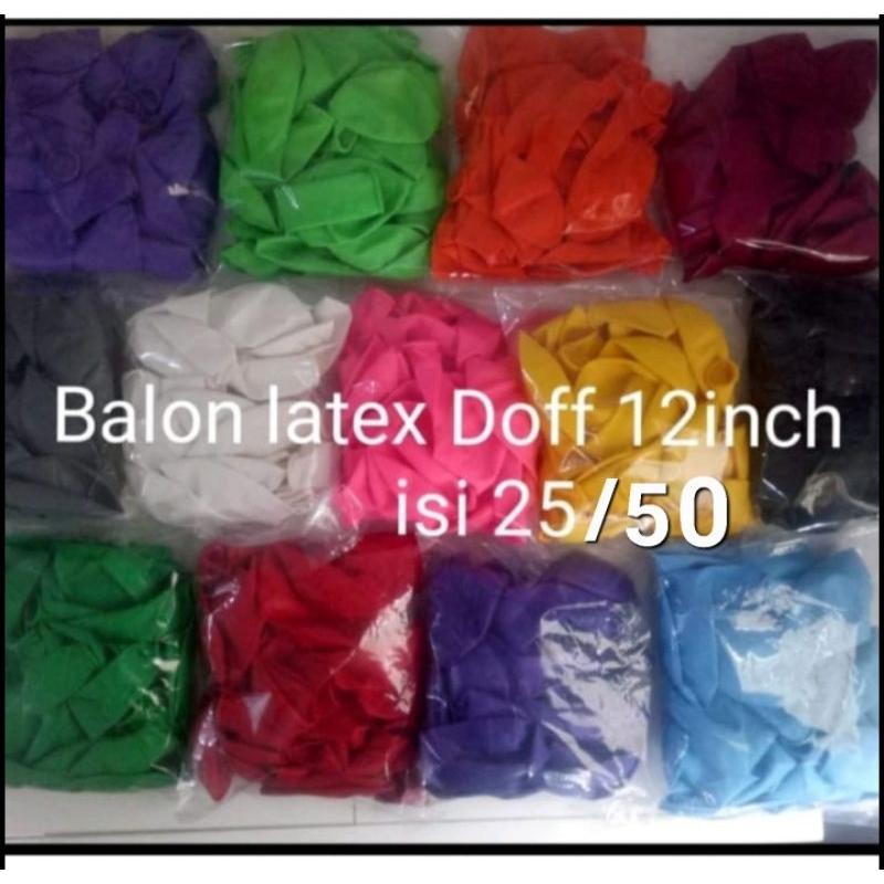 Jual Balon Doff 12 inch/Balon Ulang Tahun ( Perpcak isi 25 pcs / isi 50 ...