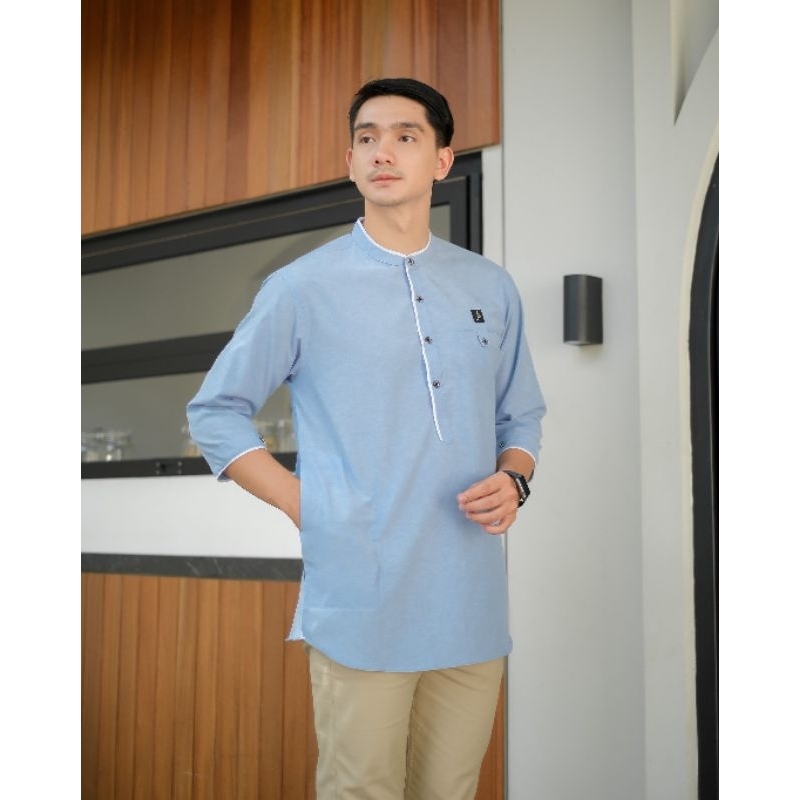 Jual KURTA ALANZA TUHFAH BLUE SKY /KOKO DEWASA BIRU LANGIT MUSTARD ...